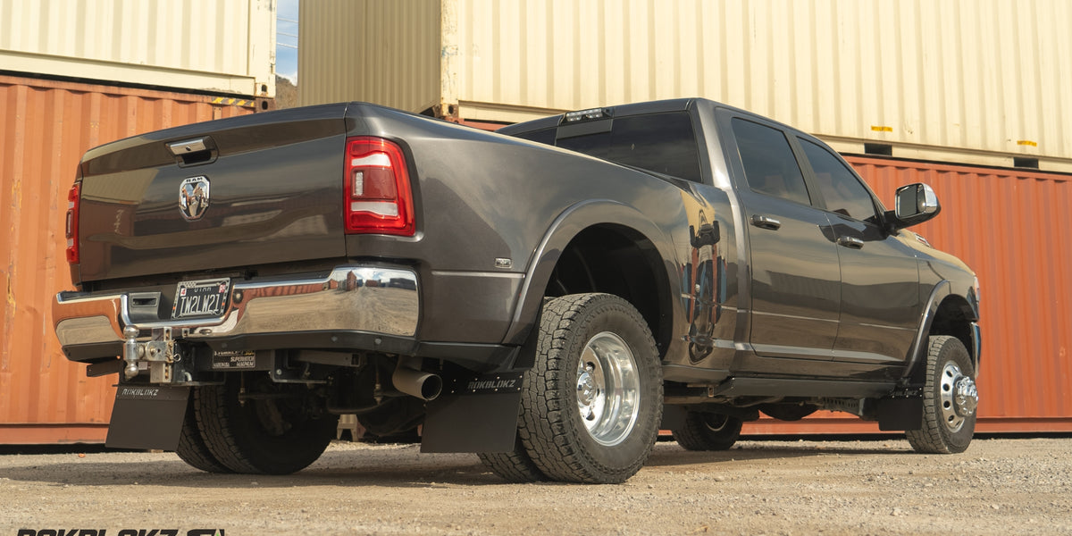 RAM 3500 DUALLY (5th Gen) 2019+ Step Back Mud Flaps — RokBlokz
