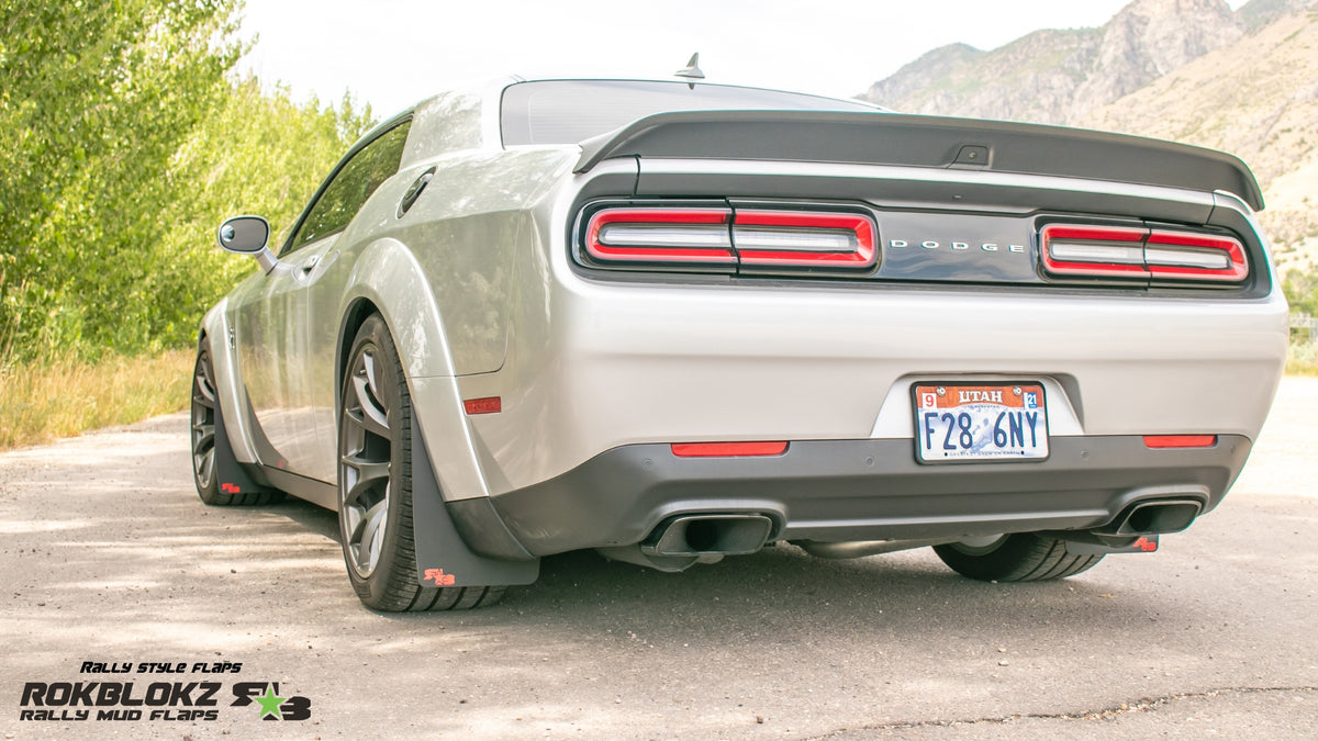 Dodge Challenger Widebody 2018-2023 Rally Mud Flaps — RokBlokz