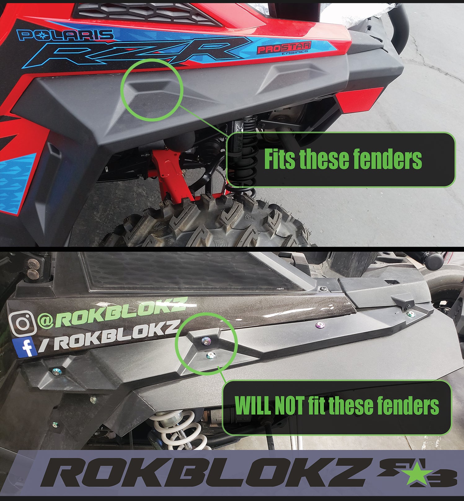 Polaris RZR S 900 & RZR S 1000 2015-2019 Mud Flaps / Fender Extensions ...